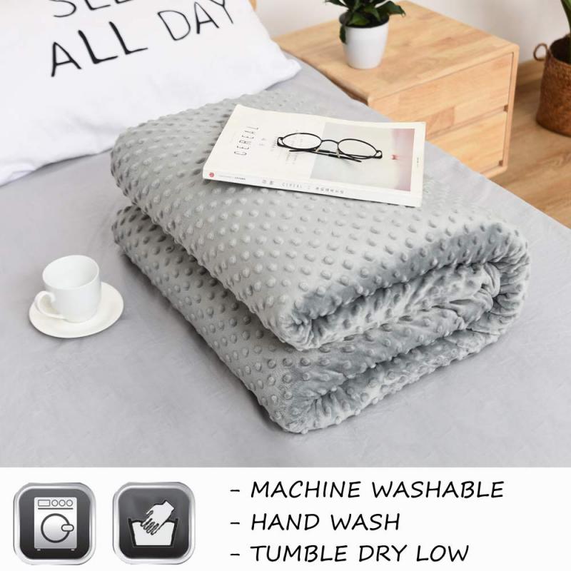 Solid Weighted Blanket Quilt Cover Bubble Velvet Q... – Grandado