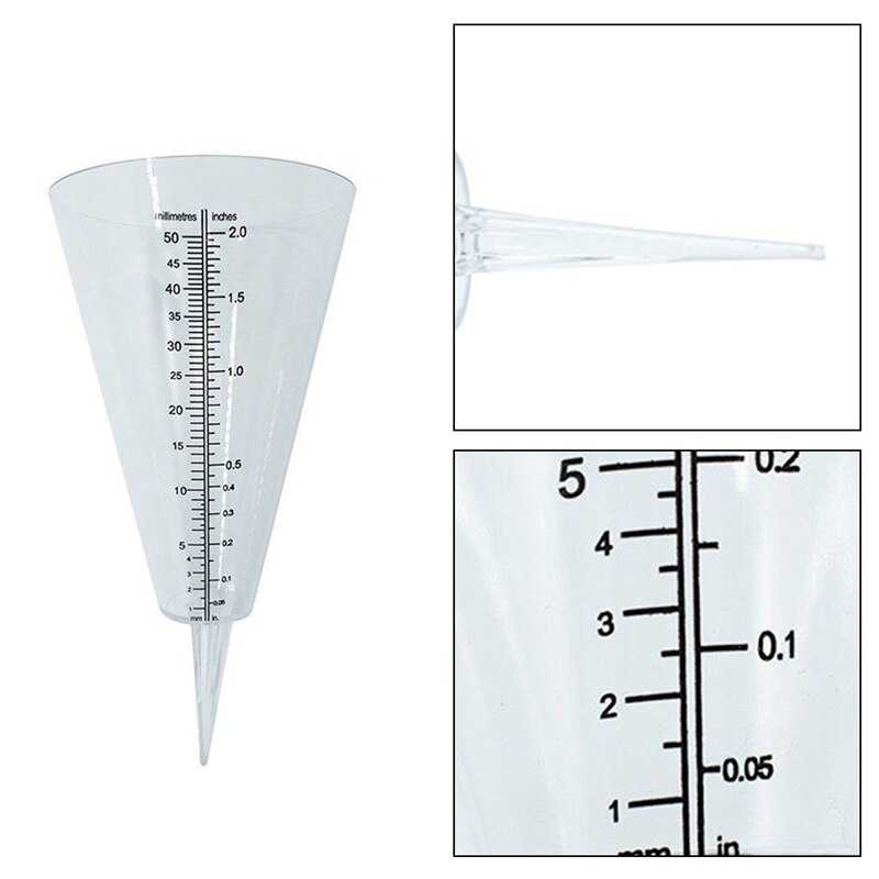 Conical Rain Meter Gauge Plastic Transparent Measu... – Grandado