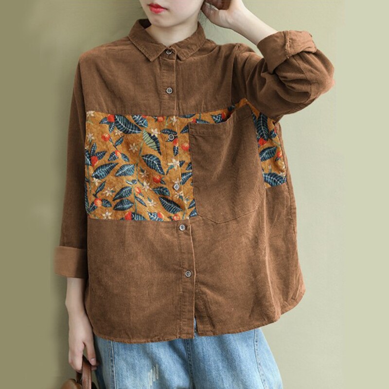 Vintage Lange Mouwen Oversize Corduroy Vriendje Sh... – Vicedeal