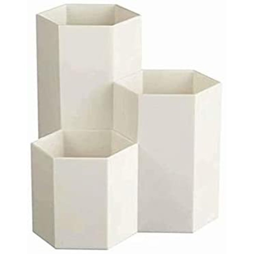 Large Capacity Hexagonal 3 Grid Pencil Pen Holder ... – Grandado