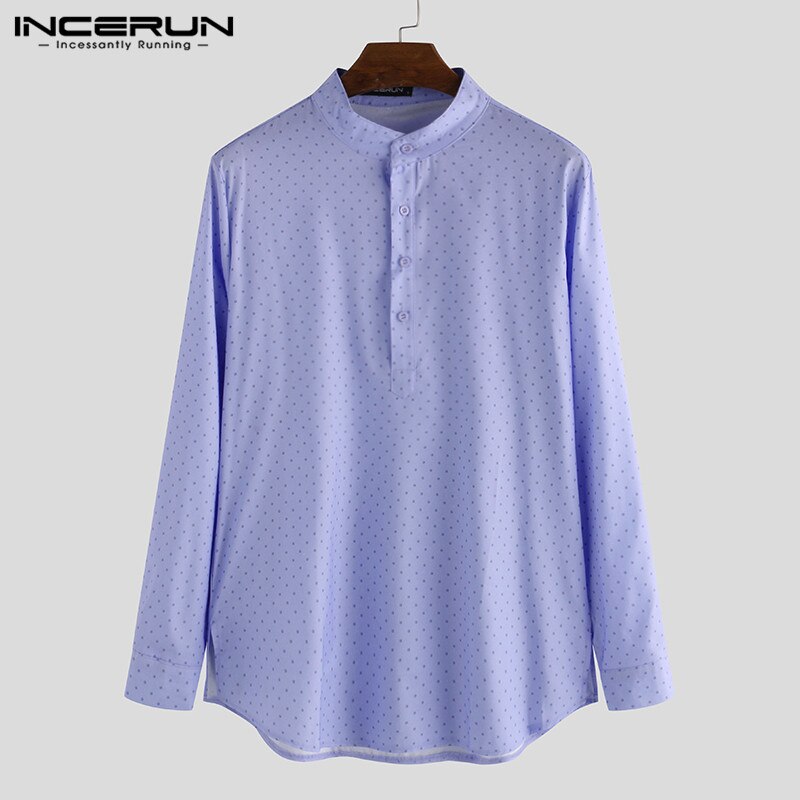 Incerun Mannen Jurk Shirt Stip Print Lange Mouwen ... – Grandado