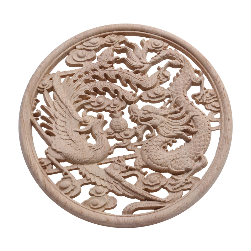 European Decorative Solid Wood Dragon and Phoenix ... – Grandado