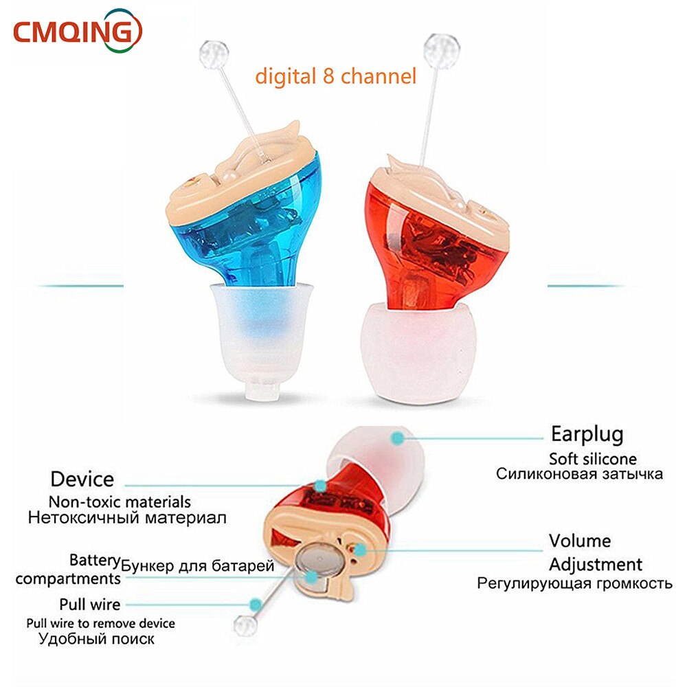 Mini 8 Channels CIC Hearing Aids Audifonos Inner E... – Grandado
