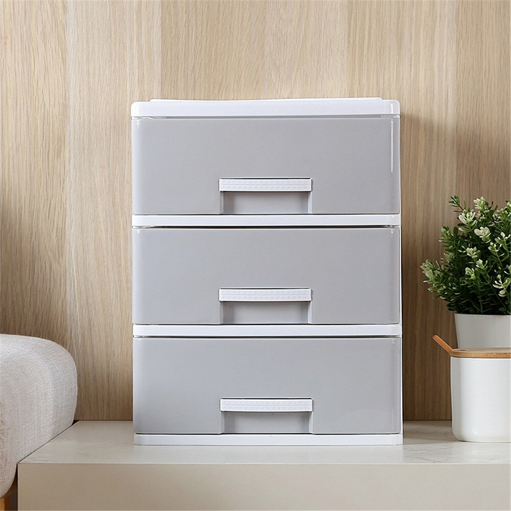 Minimalist Plastic Storage Drawer Gray White Desk ... – Grandado
