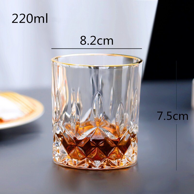 Gold Rim Whiskey Glass Mug Irregular Shape Whisky ... – Grandado