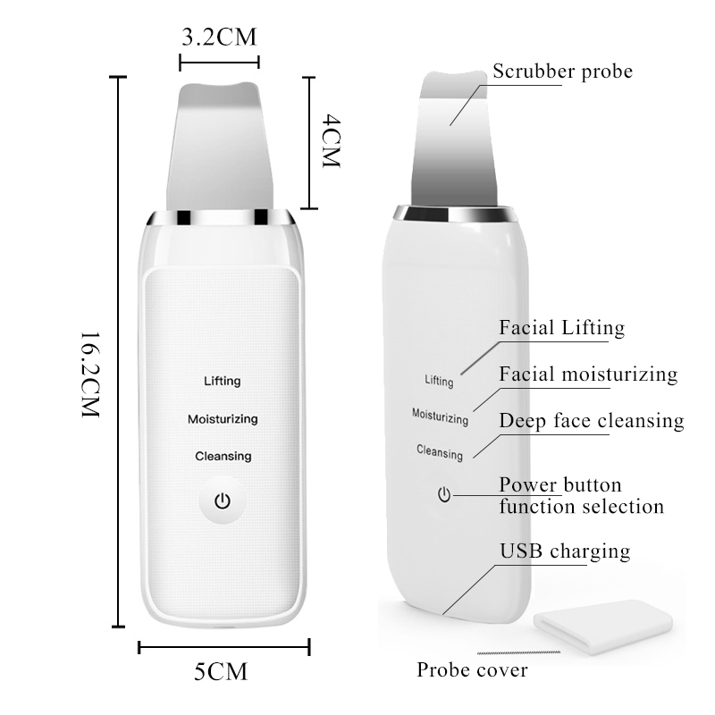 Ultrasonic Face Scrubber Skin Scrubber Deep Face C... – Vicedeal