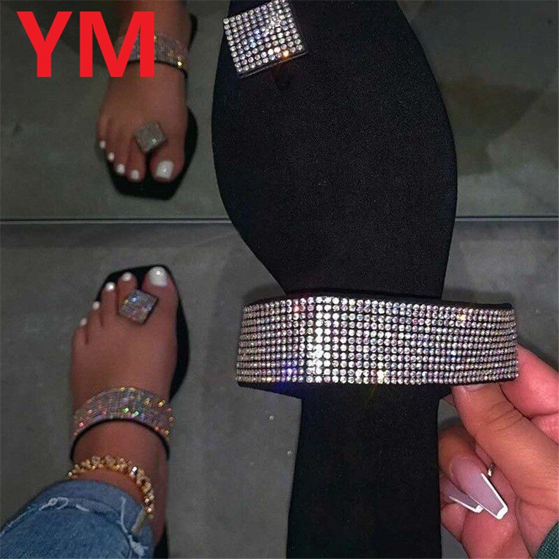 Diamond Bling Bling slippers women shoes summer be... – Grandado