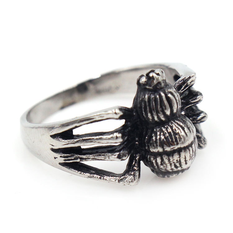 Vintage Stainless Steel Spider Rings Motorcycle Pa... – Grandado