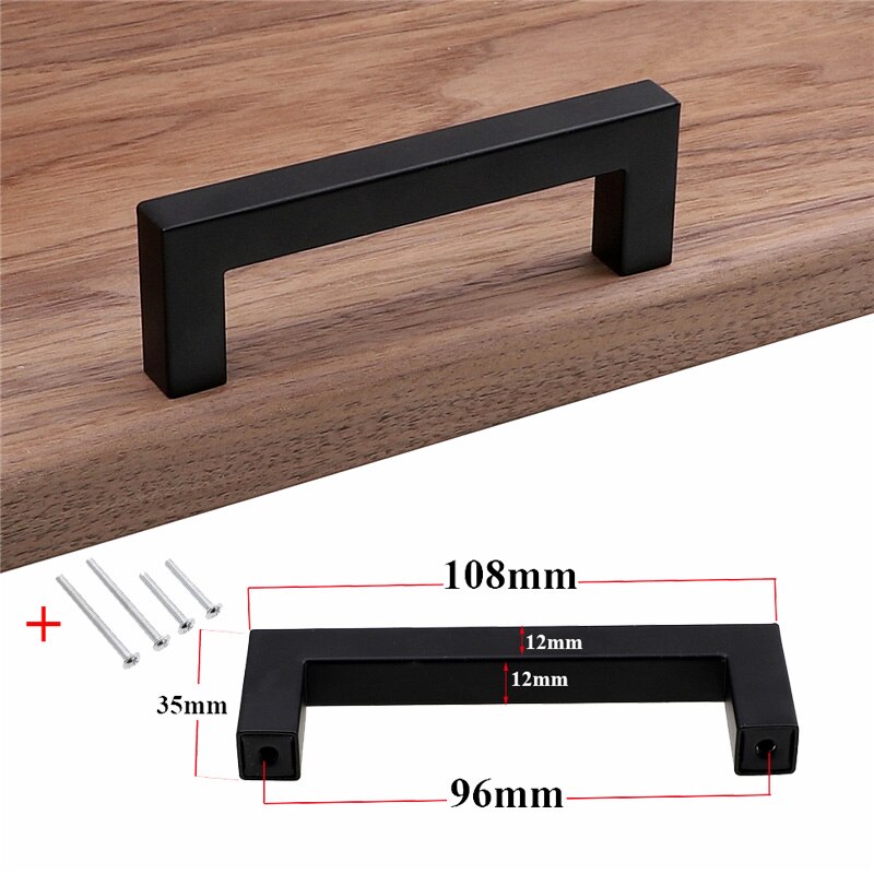 Modern Black Cabinet Handle Square Furniture Hardw... – Grandado