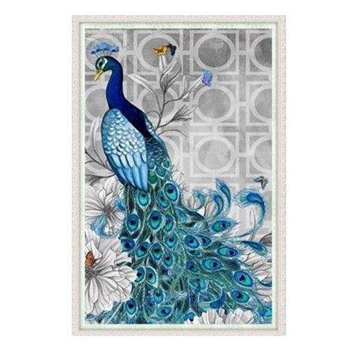 % 5D Diamond Embroidery DIY Beautiful Blue Peacock... – Grandado