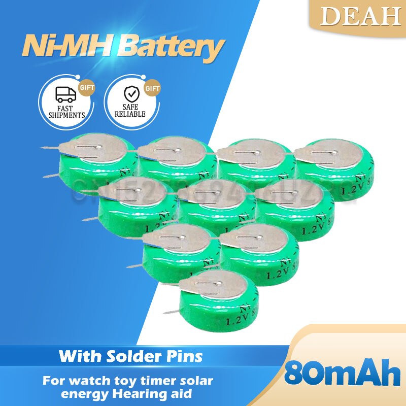 1.2V 80mAh nickel-metal hydride Ni-MH Ni MH Rechar... – Vicedeal