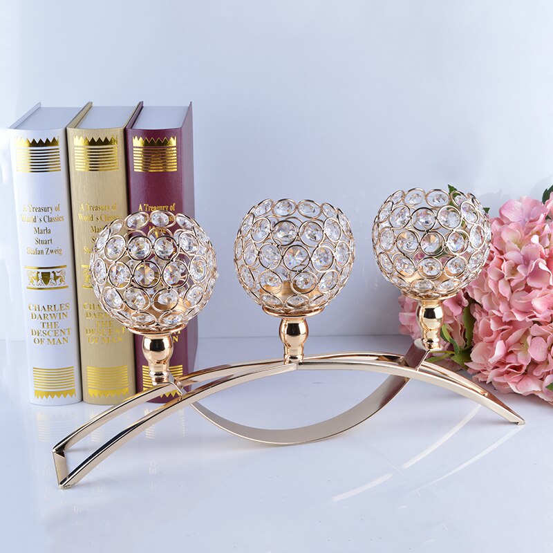 PEANDIM Gold Votive Crystal Candle Holder Arch Bri... – Grandado