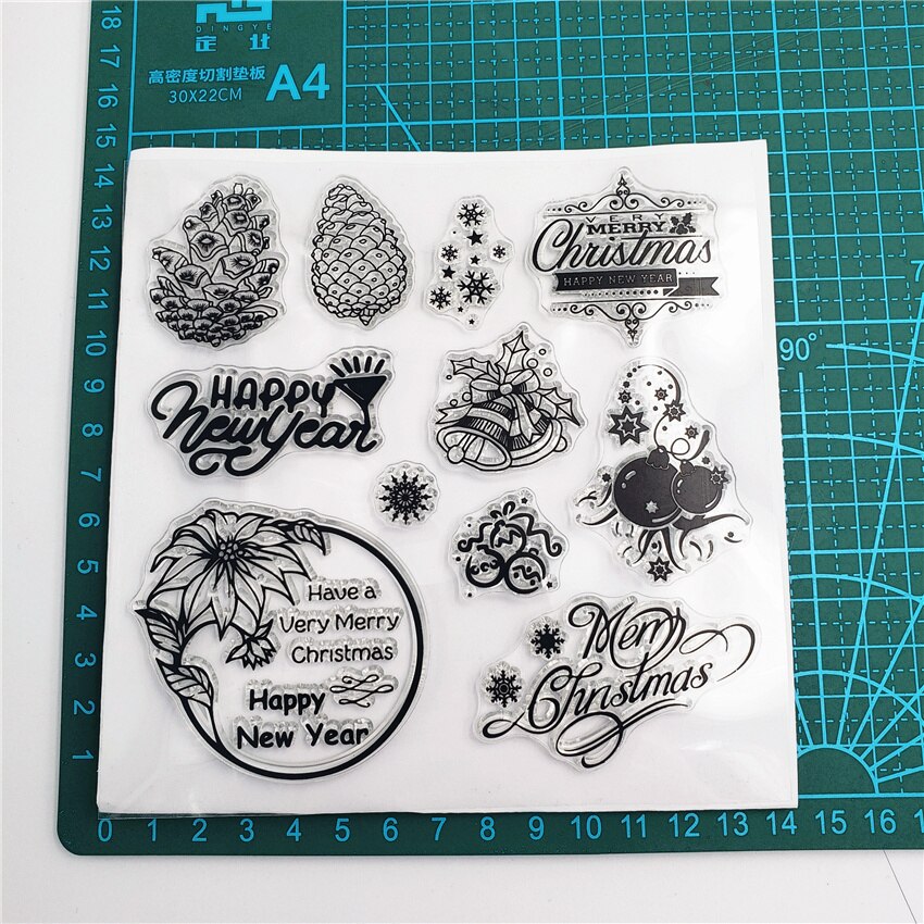 Christmas text Transparent Clear Stamps / Silicone... – Grandado