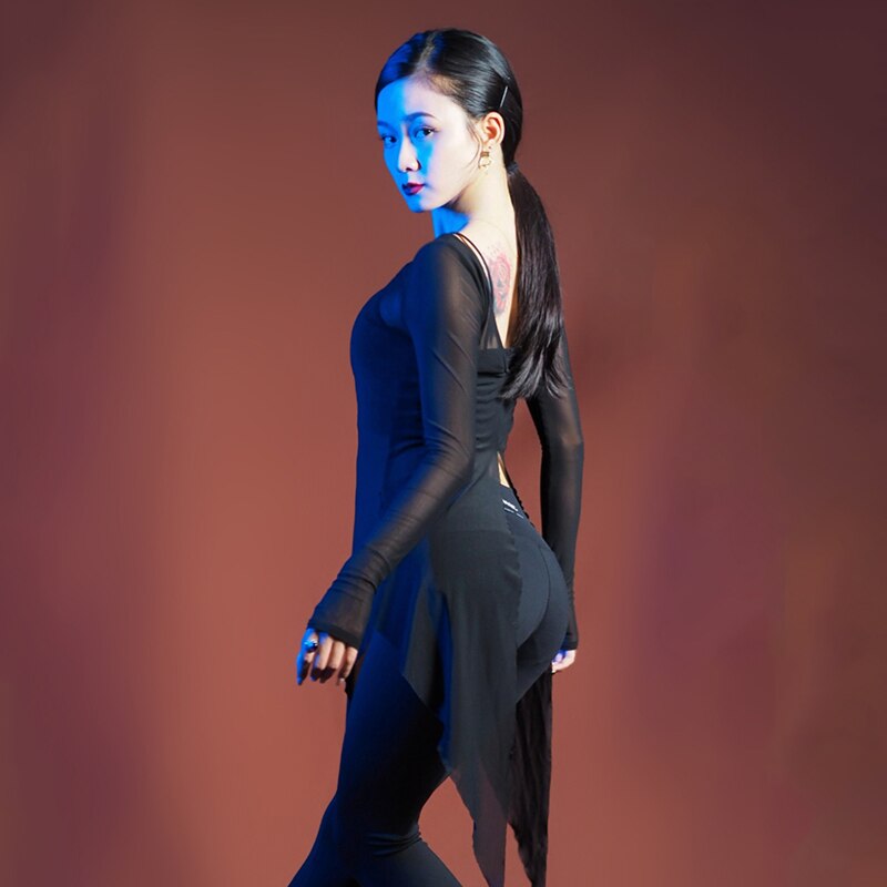 Mesh Latina Dance Costume For Wonen Black Salsa Da... – Grandado