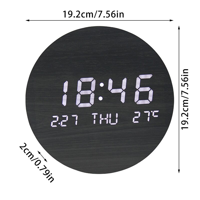 Wandklok Smart Temperatuur Datum Display Alarm 7.5... – Grandado