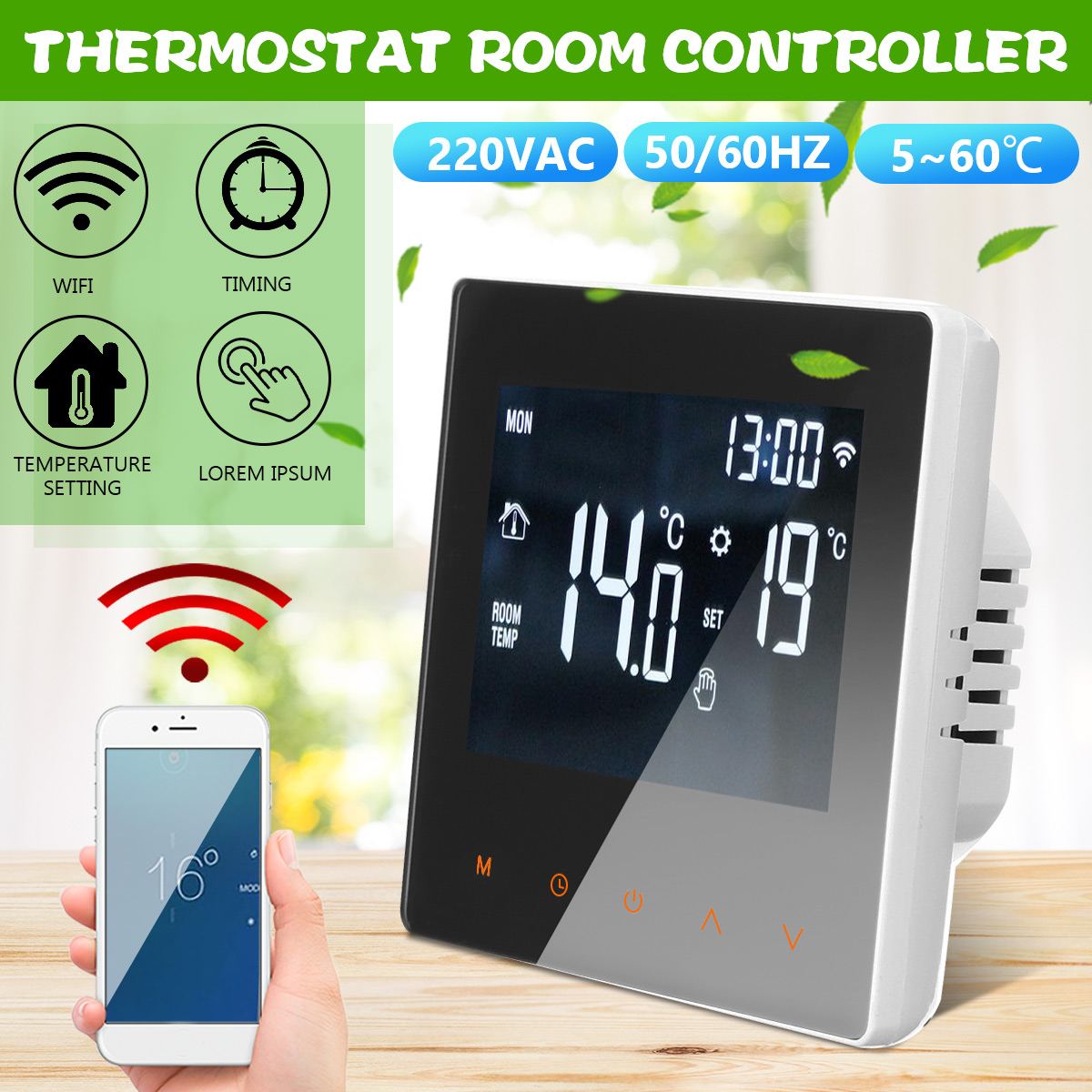 220V WiFi Smart Programmable Thermostat 6 Period A... – Grandado