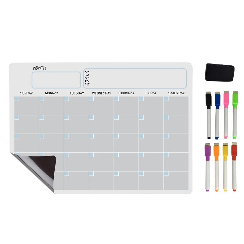 A3 Magnetic Whiteboard Dry Erase Calendar Set Whit... – Grandado
