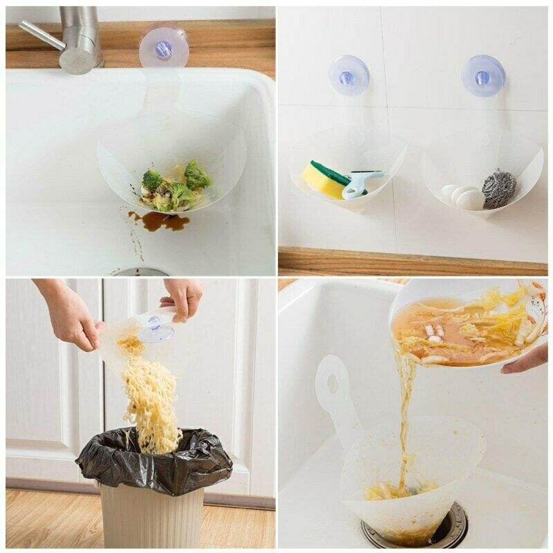 Funnel drain basket with suction cup foldable sink... – Grandado