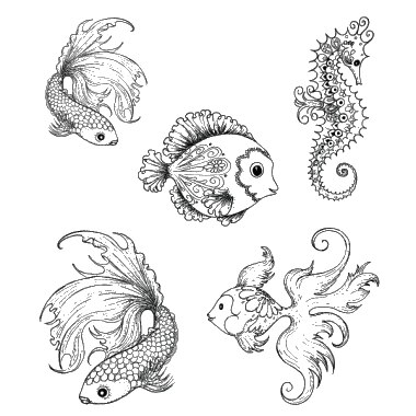 fish Clear Stamp for DIY Scrapbooking/Card Making/... – Grandado