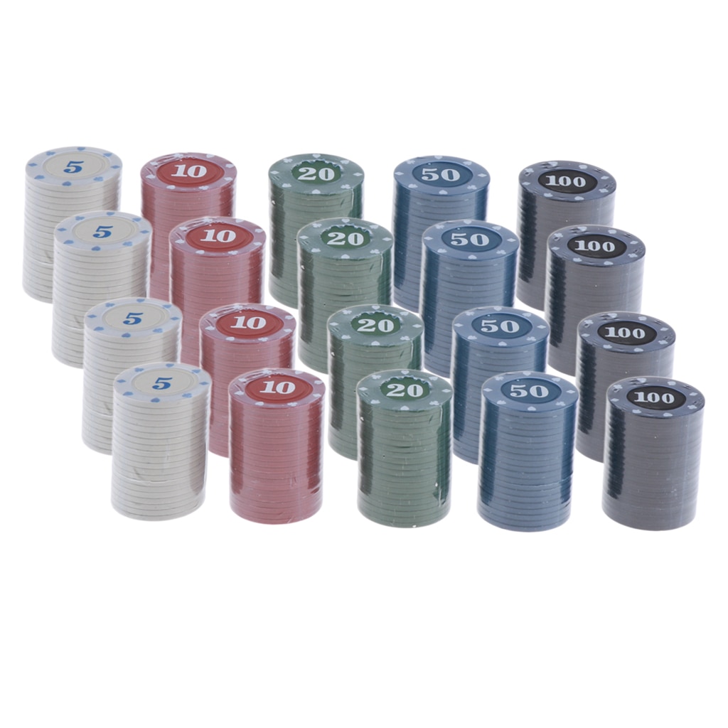 Poker Chips - 400 Count With 5/10/20/50/100 Number... – Grandado