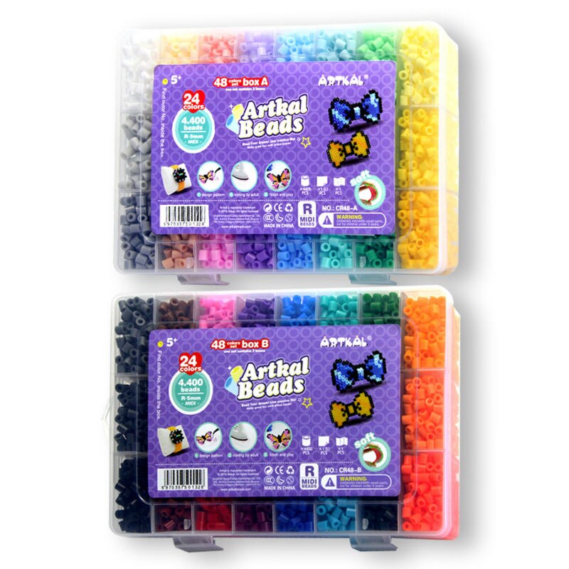Artkal perler 48 farver opbevaringsboks sæt r -5mm... – Grandado
