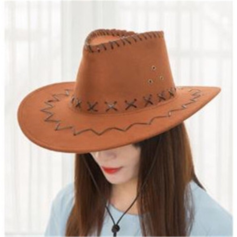 Newest Unisex Cowboy Hat Suede Look Wild West Fanc... – Grandado