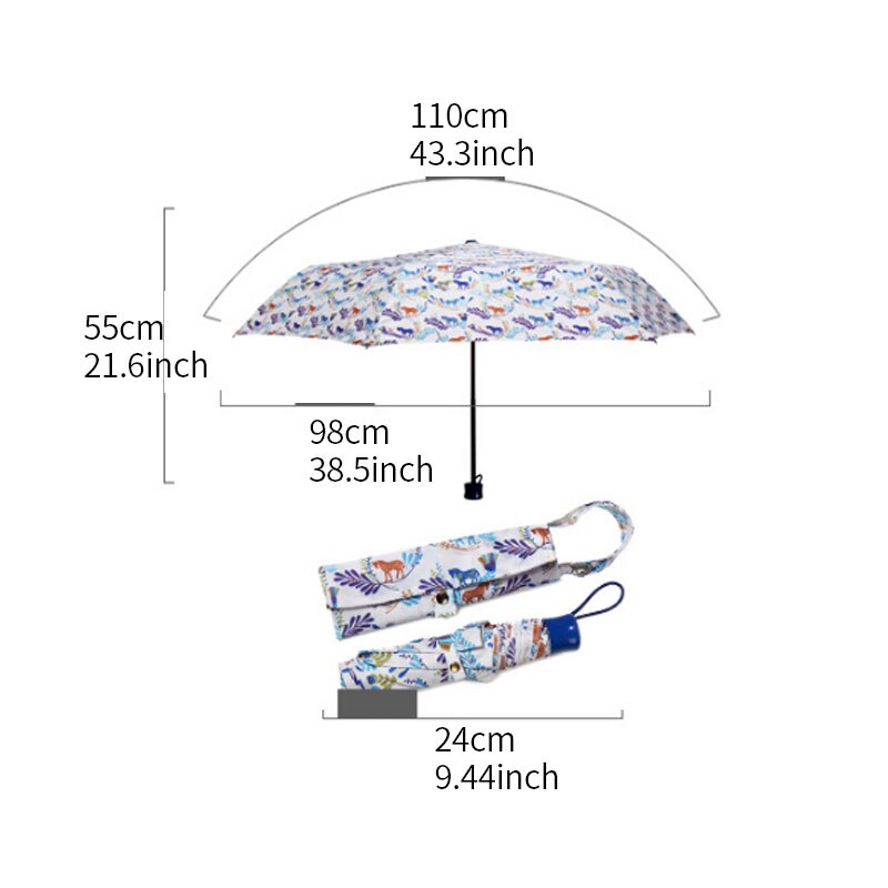 Yesello Three Folding Rain Umbrella Mini Anime Hor... – Grandado