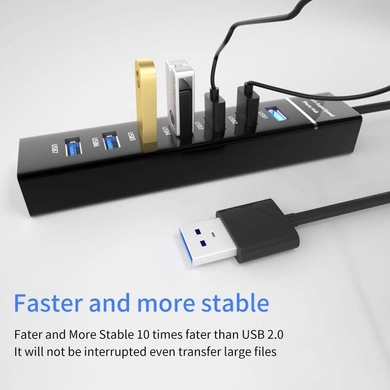 USB Hub 3.0 7-Port USB Data Hub Splitter for PC – Vicedeal