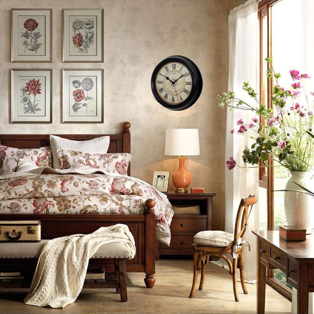 Digo Vintage Metal Quiet Wall Clock Non-Ticking 14... – Grandado