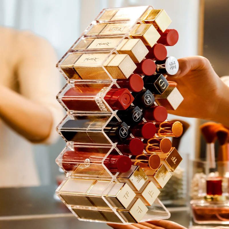 28 Grid Lipstick Storage Box Transparent Makeup Or... – Grandado