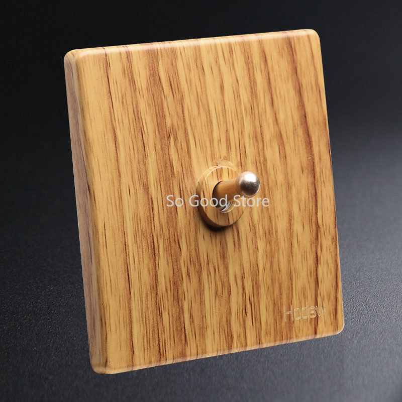 Wall Light Brass Toggle Switch Yellow Wood Grain 1... – Vicedeal