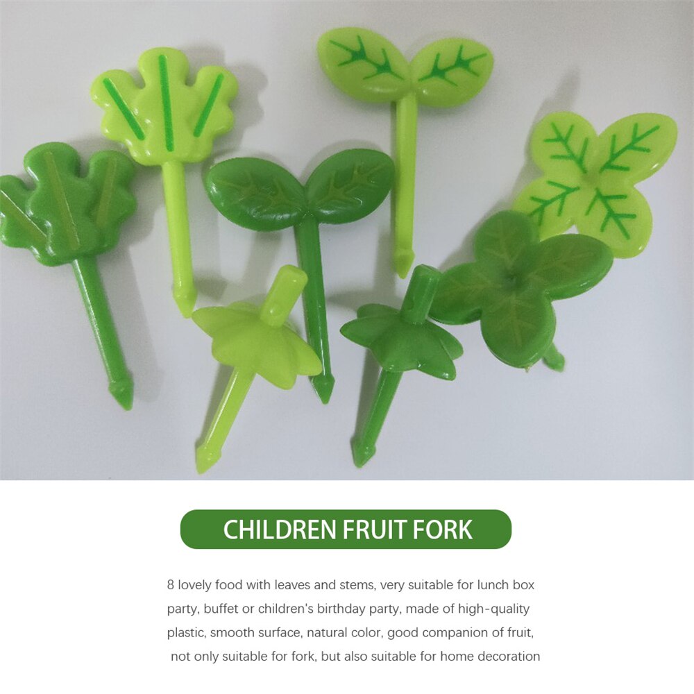 8pcs Fruit Fork Toothpick Leaves Plastic Decoratio... – Vicedeal