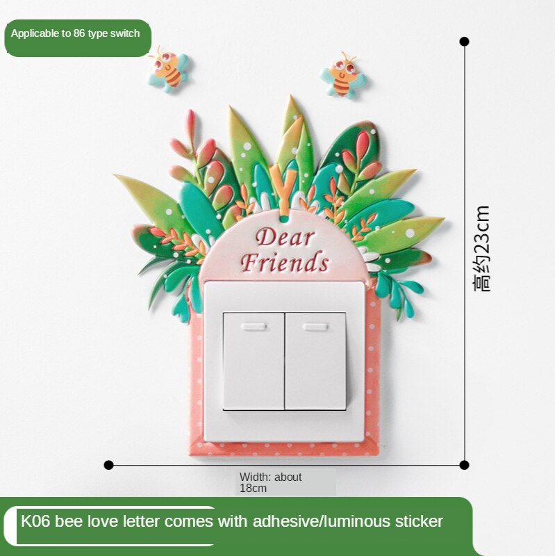 Lichtgevende Cartoon Schakelaar Sticker 3D Silicon... – Vicedeal