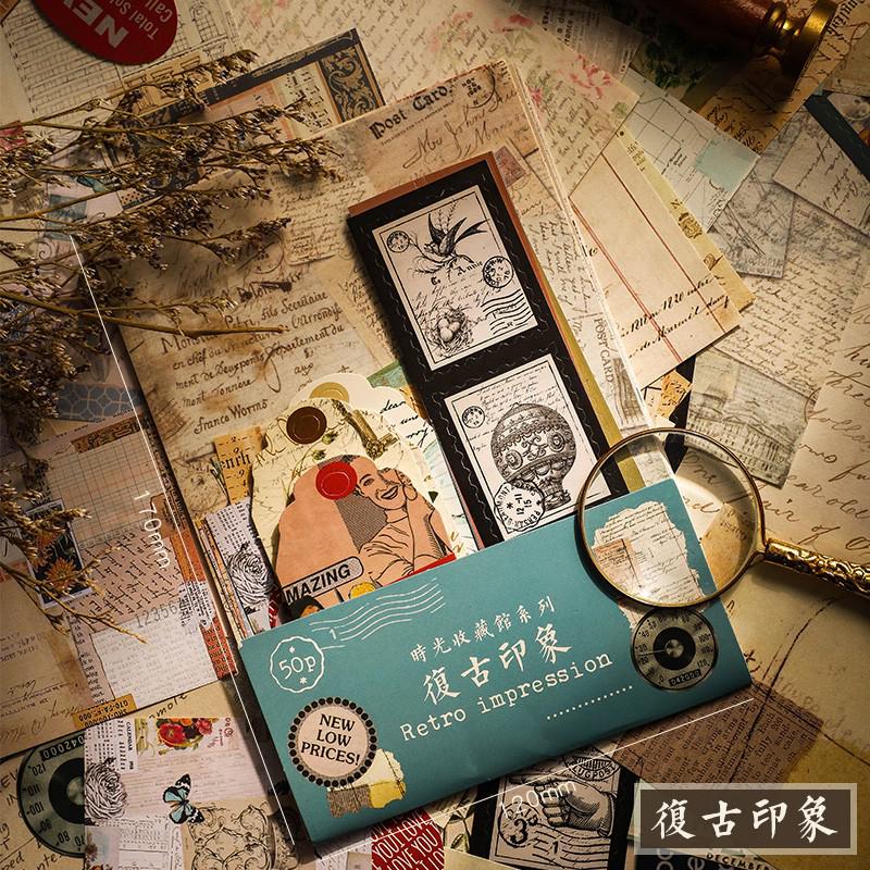 50pcs Old Times Vintage Diy Scrapbooking Material ... – Grandado