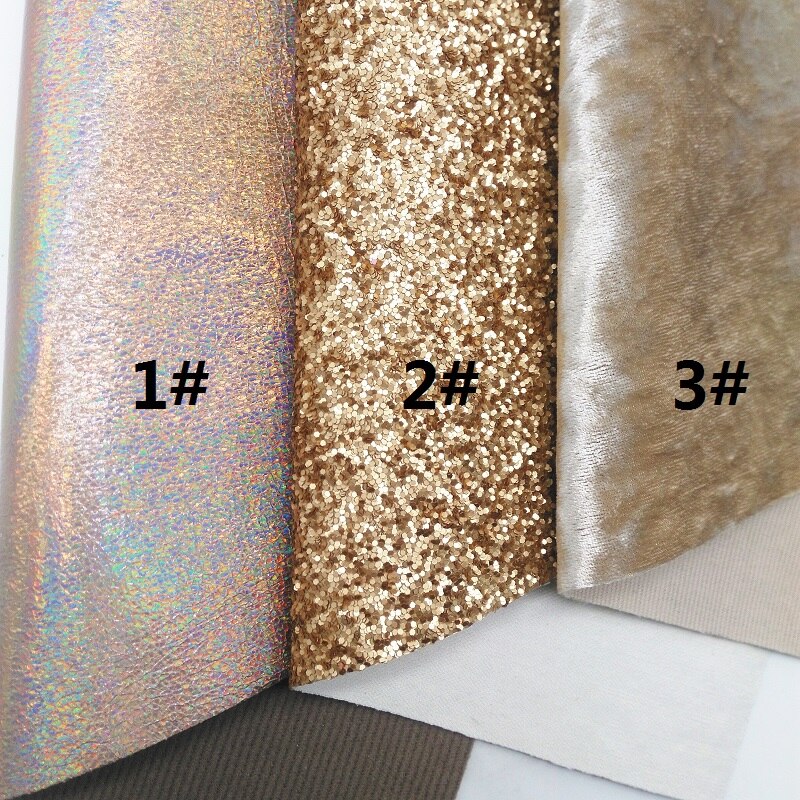 Gold Glitter Fabric, Iridescent Faux Leather Fabri... – Grandado