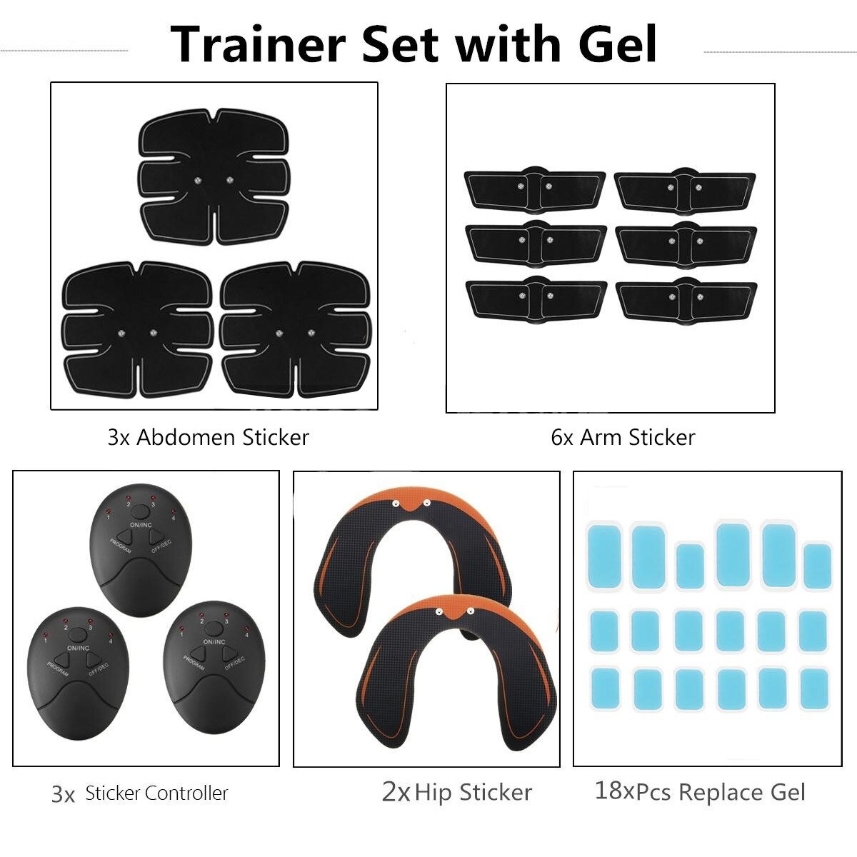 Ks-a002 black six muscle training abdominal toning... – Vicedeal