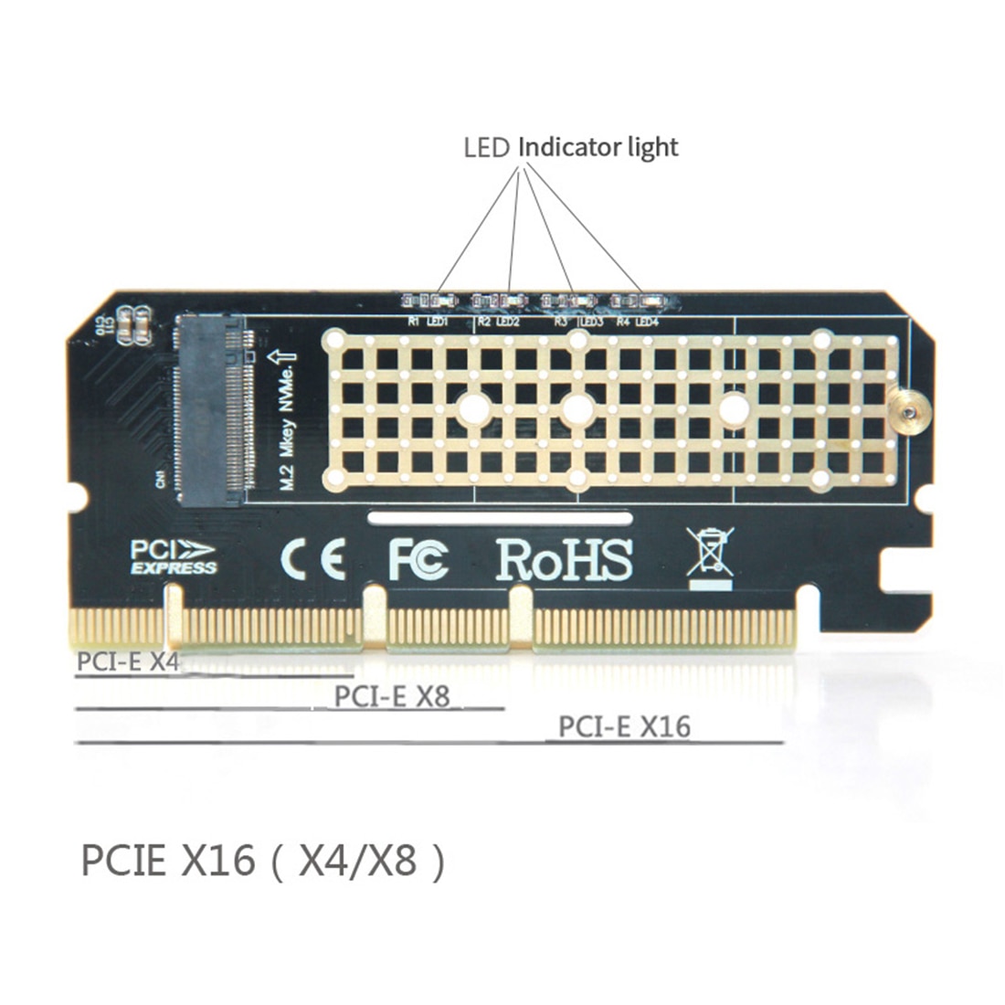M.2 SSD TO PCIE 3.0 X16 Adapter with LED M Key Int... – Grandado
