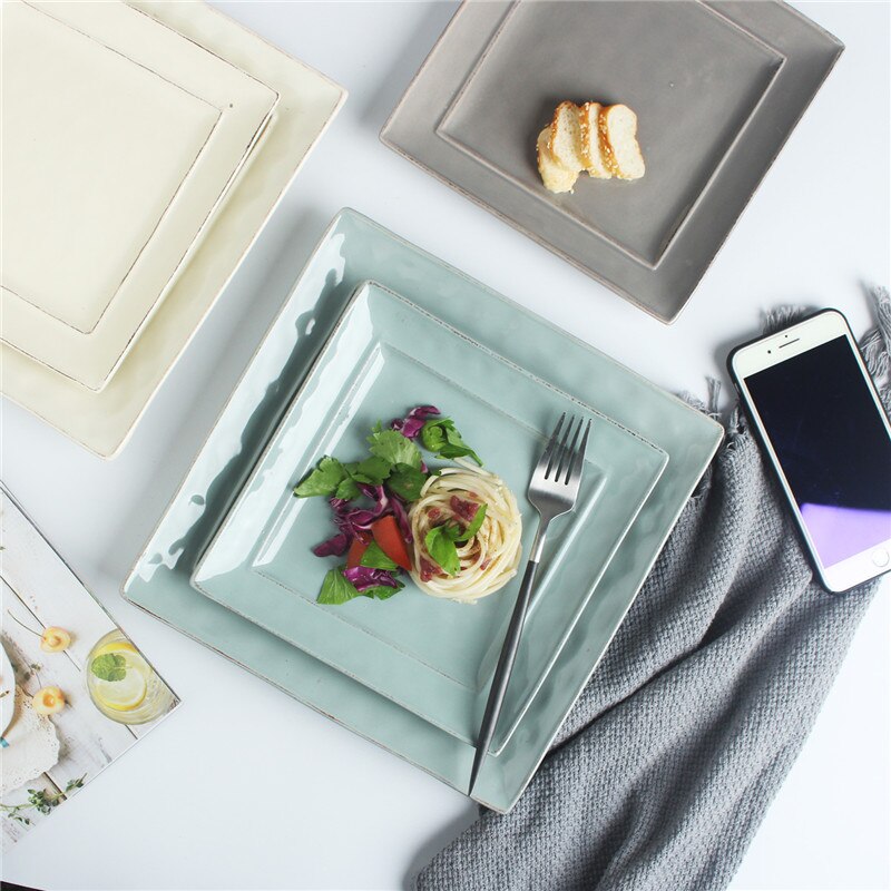Nordic tableware trend home square dish breakfast ... – Grandado