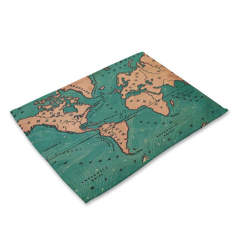 1Pcs World Map Pattern Kitchen Placemat Dining Tab... – Vicedeal