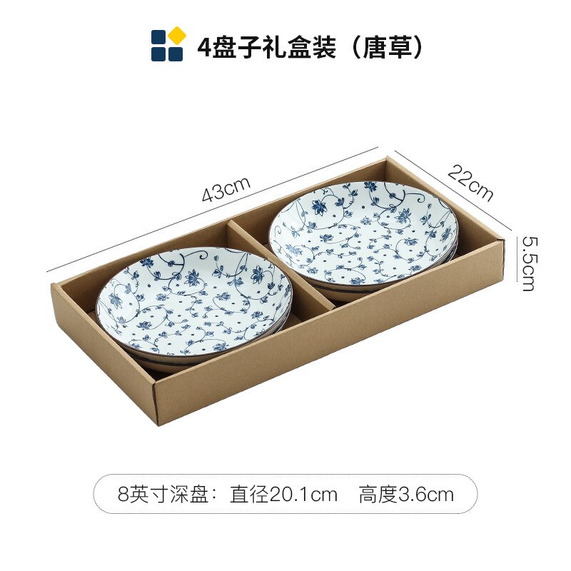 Plates Set Ceramic Tableware Dish Deep Dish Home D... – Vicedeal