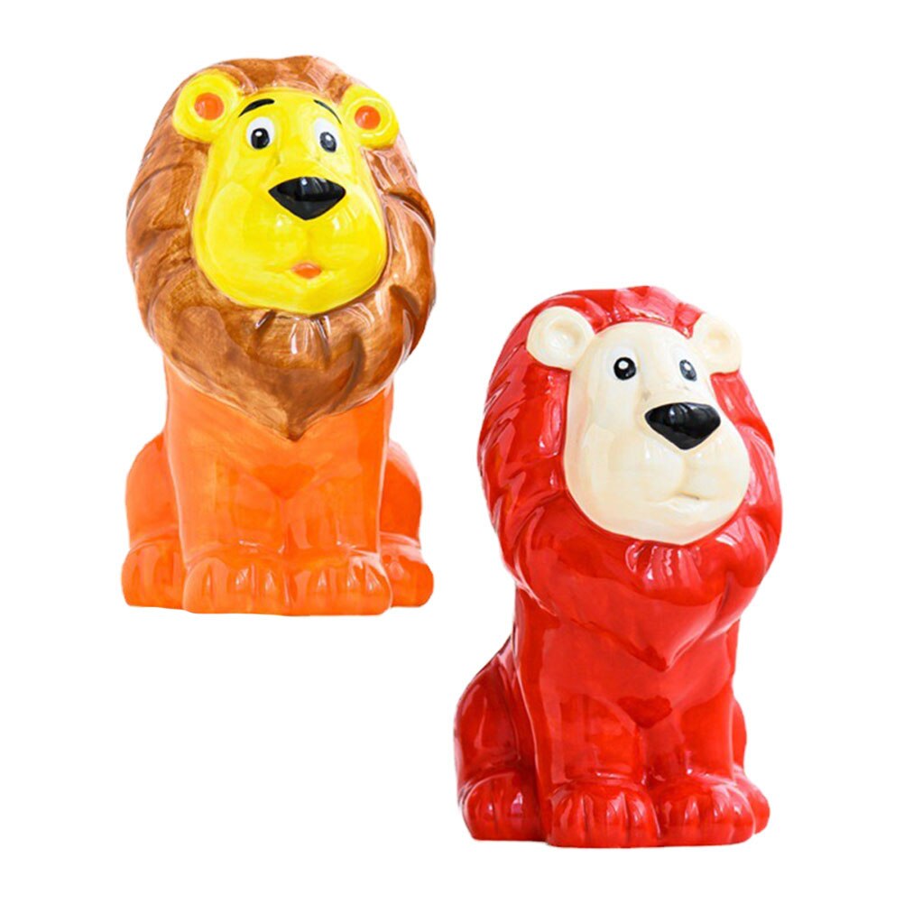1 Pair of Lion Shaped Piggy Bank Ceramic Kids Savi... – Vicedeal
