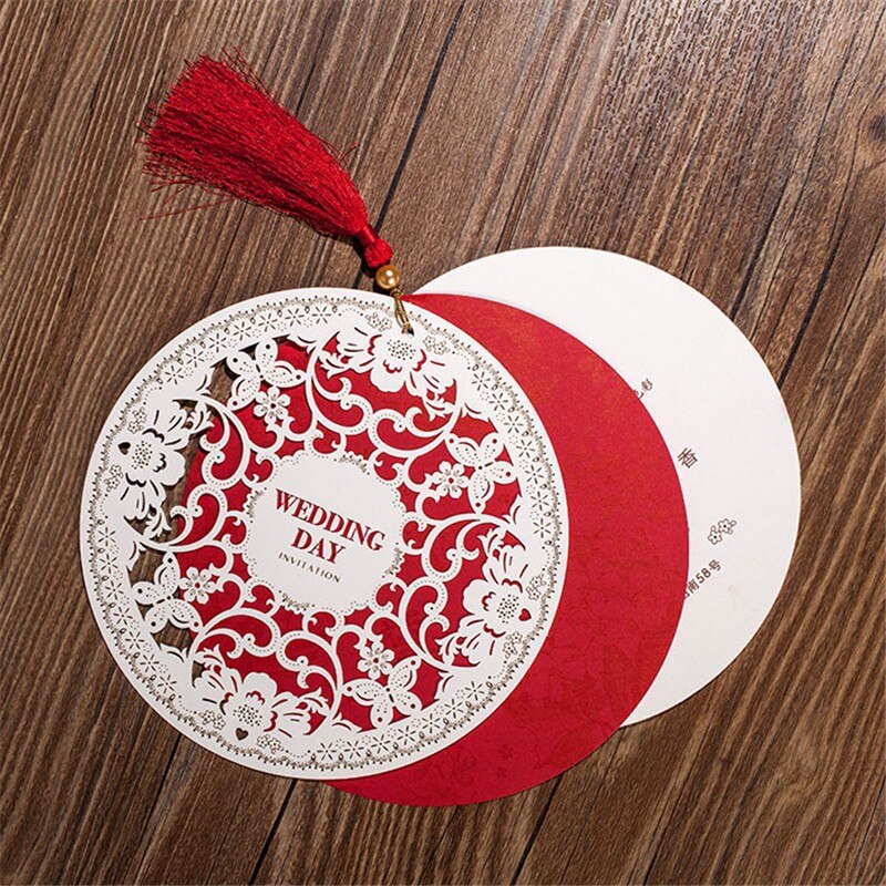 Wedding Invitations Card Chinese Style Diameter Fl... – Vicedeal