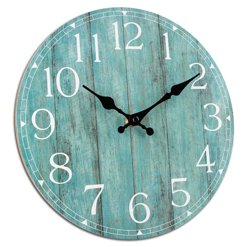 Wall Clock,10 Inch Teal Silent Non-Ticking Kitchen... – Vicedeal