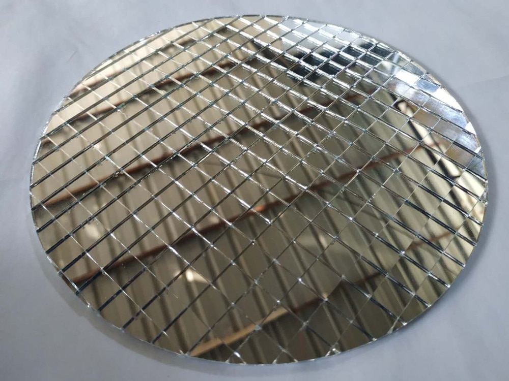 Real Round Mosaic Glass Mirror Sheet, Self-Adhesiv... – Grandado