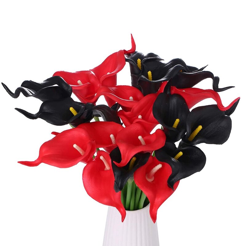 24Pcs Calla Lily Bridal Wedding Bouquet PU Artific... – Grandado