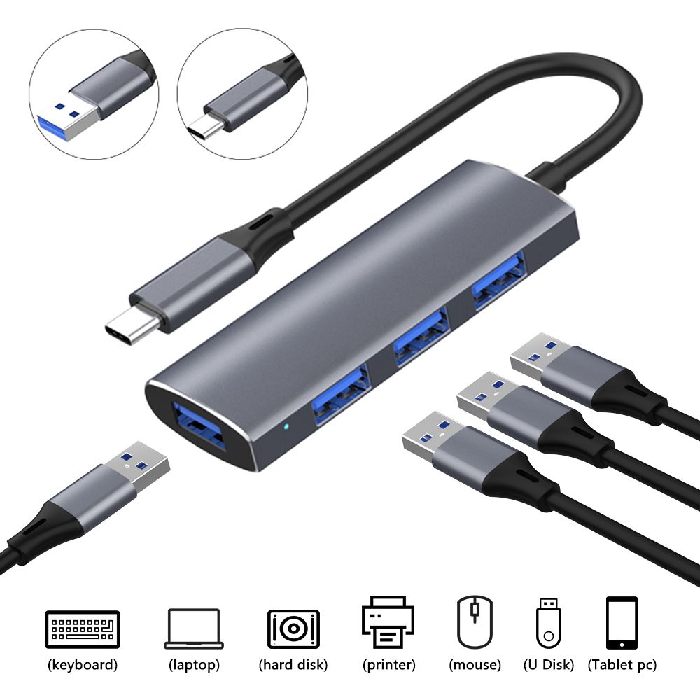 4 Port Usb 30 Hub Type-C 31 Dock Station Aluminium... – Vicedeal