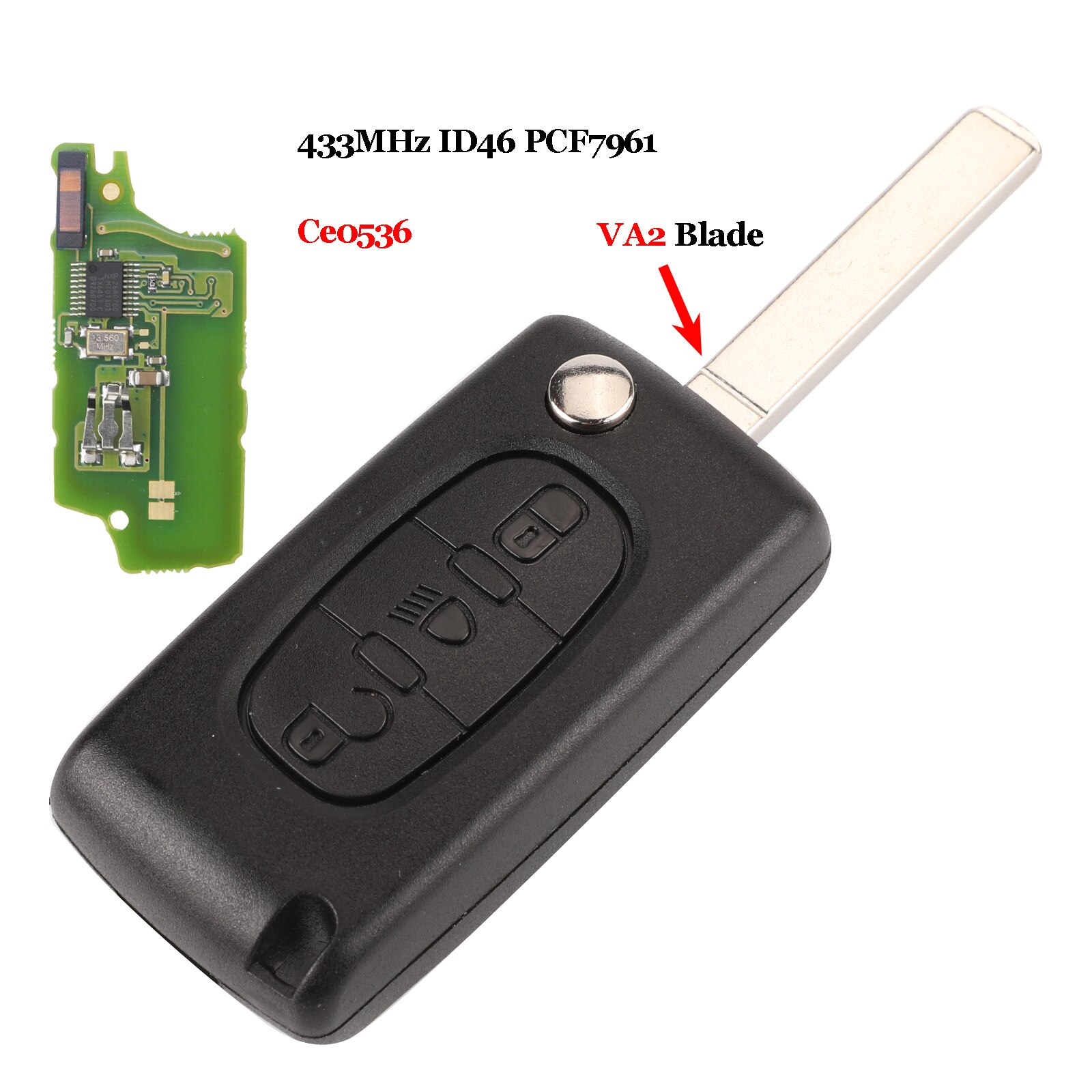 Jingyuqin Afstandsbediening Flip Auto Sleutel Vrag... – Vicedeal