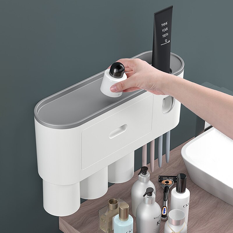 Magnetic Adsorption Inverted Toothbrush Holder Dou... – Grandado