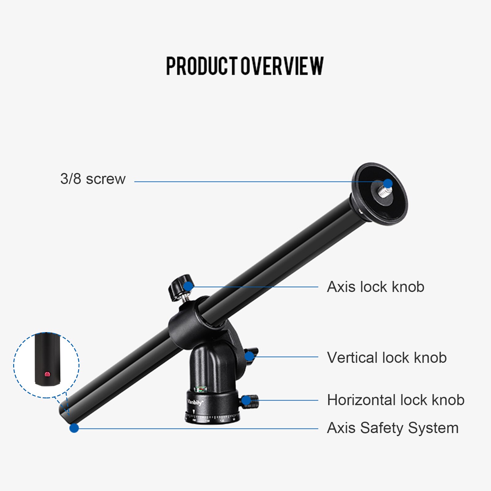 Manbily ZW-02 Tripod Extension Tripod Boom Arm Mul... – Vicedeal