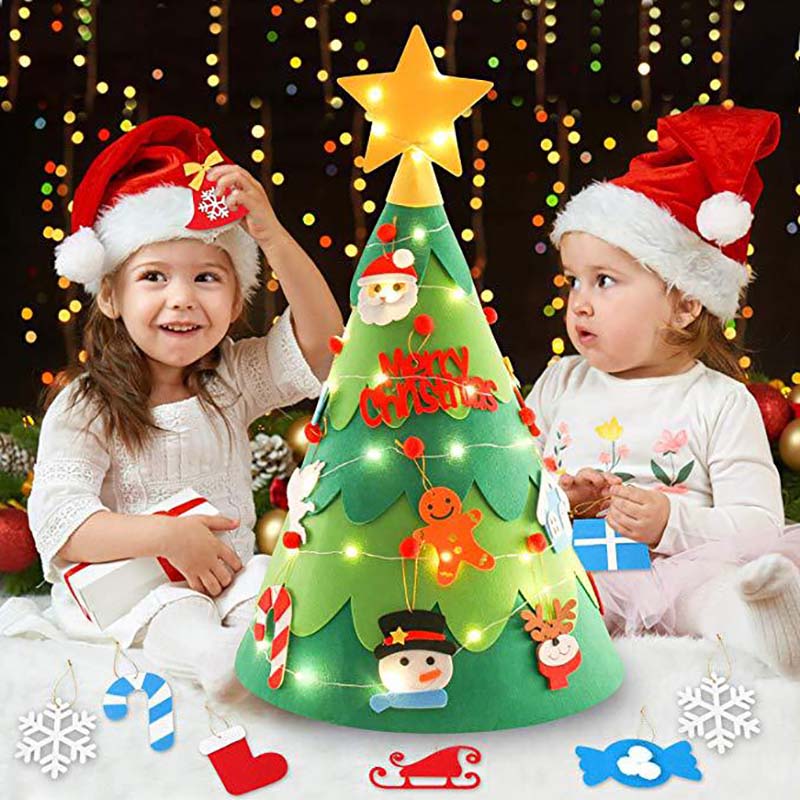 DIY 3D Felt LED Christmas Tree Year Children Toys ... – Grandado